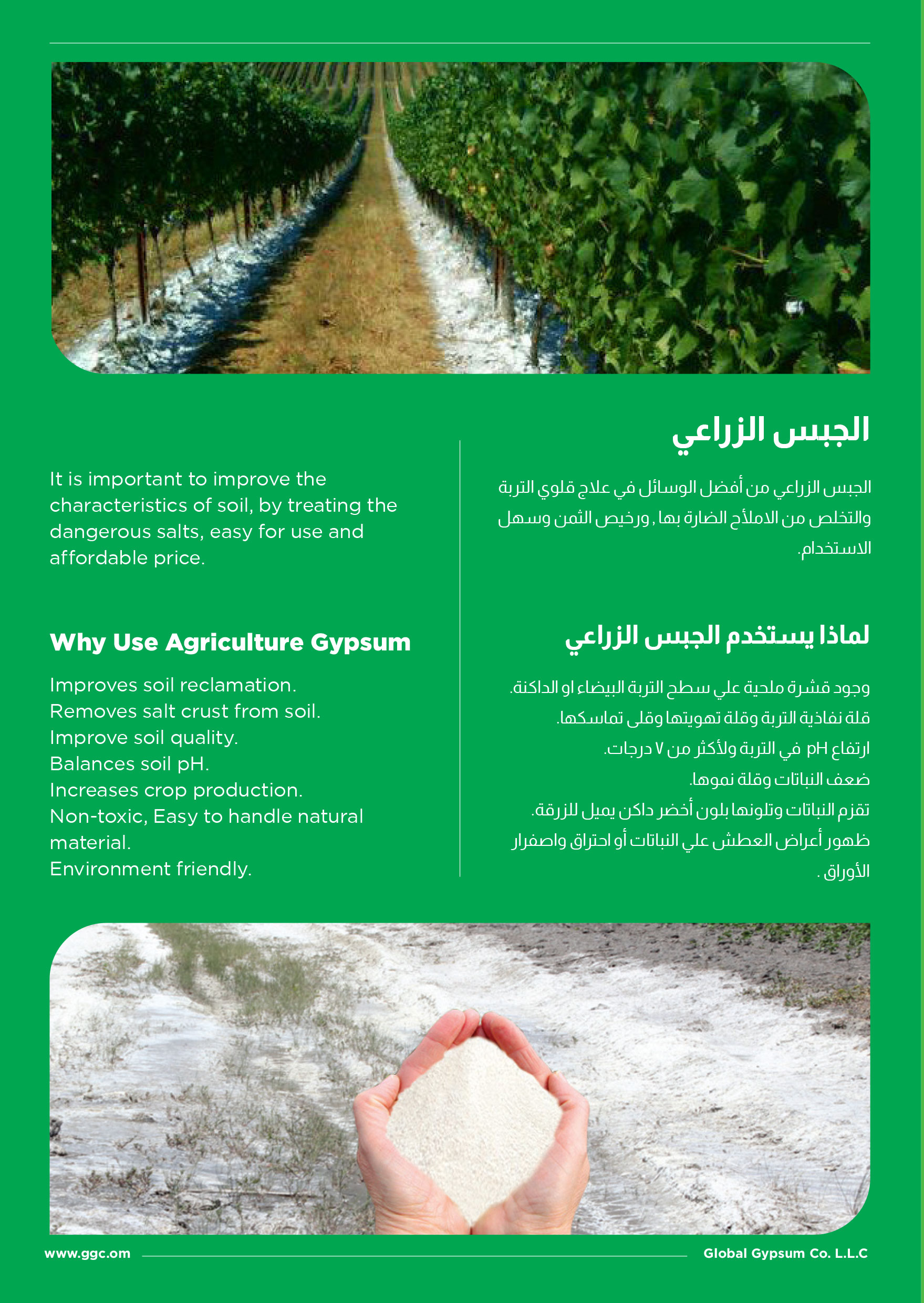 Agriculture Gypsum Global Agro 25 KG - Global Gypsum Company